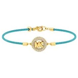 Armband Michael Kors "Schmuck Geschenk Metall Kordel Nylon Armschmuck Premium", t&uuml;rkis, gelbgoldfarben, kristallwei&szlig;, kristallwei&szlig;, Armb&auml;nder, Damen, 19,5cm, Metall Nylon, Metall, Nylon, Armband, mit Zirkonia (synth.)