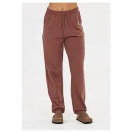 Sweathose NOU "Vacay", Damen, Gr. 44, EURO-Gr&ouml;&szlig;en, karamell, 50% Baumwolle, 48% Polyester, 2% Elasthan, bestickt, Hosen Sweathose, Schmucklos