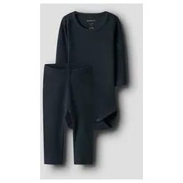 Langarmbody name it "NBNKAB LS BODY LEGGING SET NOOS", Jungen, Gr. 92, N-Gr, schwarz sapphire pack:schwarz sapphire, Jersey, Obermaterial: 57% Baumwolle, 38% Modal, 5% Elasthan, unifarben, regular fit, Rundhals, Bodys, mit dazu passender Leggings
