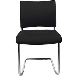 Topstar Besucherstuhl, stapelbar, Freischwinger, R&uuml;ckenlehne gepolstert, VE 2 Stk, schwarz