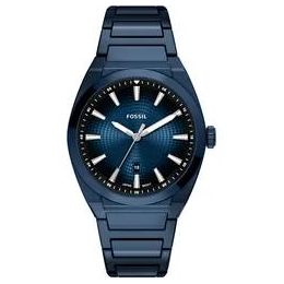 Quarzuhr Fossil "Everett", blau, Armbanduhren, Herren, Quarzuhr, Armbanduhr, Herrenuhr, Edelstahlarmband, analog, Tag