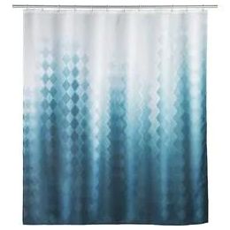 Duschvorhang Wenko "Alara", blau (alara ii), B:180cm H:200cm, Polyester, Duschvorh&auml;nge, H&ouml;he 200 cm, Batik-Optik