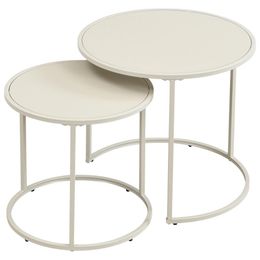 CARRYHOME Beistelltischset, Kaschmir, Metall, Holzwerkstoff, 2-teilig, rund, rund, 40x50x50 cm, Wohnzimmer, Wohnzimmertische, Satztische