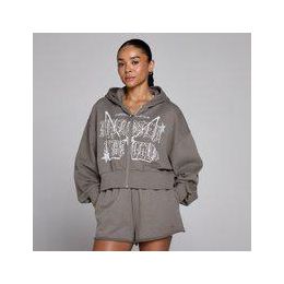 Myprotein MP Damen Lift Graphic Lifestyle Hoodie mit Rei&szlig;verschluss - Dunkle Tr&uuml;ffel - XL