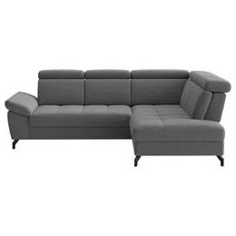 Sit & More Ecksofa SIT & MORE "Vanity", dunkelgrau, B:254cm H:84cm T:197cm, 95% Polyester 5% Polyamid, Sofas, Ecksofa, Inkl.Sitz-,Kopf-und Armteilverstellung