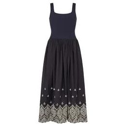 Lily & Lionel Midikleid LILY AND LIONEL "Cora Sleeveless Jersey Bodice Embroidered Midi Dress Damen", Damen, Gr. 38, Normalgr&ouml;&szlig;en, blau, 95% Polyester, 5% Elasthan, Kleider Midikleid