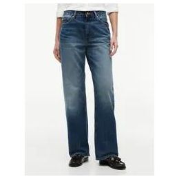 Straight-Jeans Tommy Hilfiger "LOOSE STRAIGHT CAM RW", Damen, Gr. 32, L&auml;nge 32, cam mid, Denim/Jeans, Obermaterial: 100% Baumwolle, unifarben, straight fit lang, Jeans Straight-Jeans, Baumwolle, straight fit, regular waist