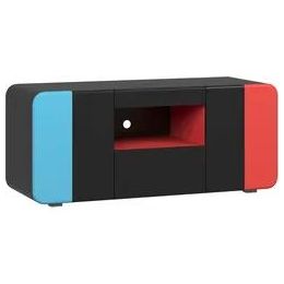 Lowboard Home Affaire "NextLevel speziell geeignet f&uuml;r Spielekonsolen", schwarz, rot, blau lack, B:115cm H:49cm T:42cm, Holzwerkstoff, Sideboards, Lowboard, Gaming-Lowboard wahlweise mit Beleuchtung - (B/T/H) 115/42/49 cm