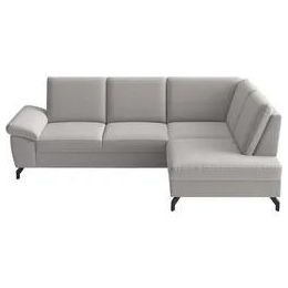 Sit & More Ecksofa SIT & MORE "Chelsea L-Form, B: 264 cm, mit Armteil-& Sitztiefenverstellung", grau (hellgrau), B:249cm H:89cm T:190cm, 95% Polyester, 5% Polyamid, Sofas, Ecksofa, optional Schlaffunktion und Bettkasten