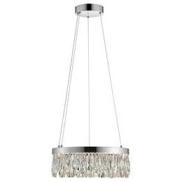 LUMICOUTURE LED Pendelleuchte "Celestia", chromfarben, kristallklar, 1, &Oslash; 40cm, 1 Stk., Leuchten, H. 150 cm, 2700 K, K9-Kristalle, dimmbar, LED Pendelleuchte