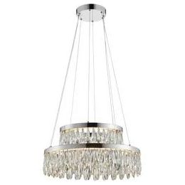 LUMICOUTURE LED Pendelleuchte "Celestia", chromfarben, kristallklar, 1, &Oslash; 60cm, 1 Stk., Leuchten, H. 150 cm, 2700 K, K9-Kristalle, dimmbar, LED Pendelleuchte