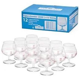 Cognacglas Van Well "Cognacschwenker Casino Rotring geeicht 2+4cl, 12 St&uuml;ck", transparent, H:9,3cm &Oslash;:6,9cm, Glas, Trinkgef&auml;&szlig;e, geeicht, Rotring