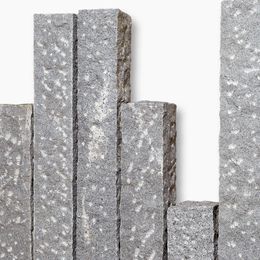 Seltra Natursteine Palisaden GALA RUSTIQUE Granit anthrazit Herkunft China, 12x12 cm, 75 cm