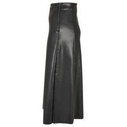 Sommerrock Urban Classics "Urban Classics Damen Ladies Synthetic Leather Midi Skirt", Damen, Gr. S, schwarz, 93% Polyester, 7% Elasthan, unifarben, loose fit, R&ouml;cke