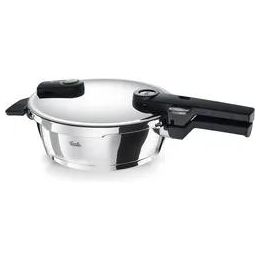 Schnellkochtopf Fissler "VitaquickElemental Dampfkochtopf Premium Drucktopf", silber, B:29,5cm H:14cm L:39,5cm &Oslash;:22cm, T&ouml;pfe, Schnellkochtopf, Schnellbratpfane mit 2 Garstufen und Superthermic Boden