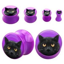 Adelia&acute;s Plug ADELIA ́S "Piercing - Plug Acryl Katze", schwarz, Piercings, Damen, Motiv Katze, 12 mm L&auml;nge, Acryl