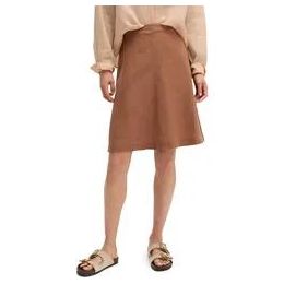 Marc O'Polo Webrock MARC O'POLO "mit nahtfeinem Rei&szlig;verschluss", Damen, Gr. 32, burnt braun, Obermaterial: 100% Leinen. Futter: 100% Baumwolle, unifarben, ausgestellt wadenlang, R&ouml;cke