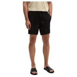 Marc O'Polo Shorts MARC O'POLO "mit weichem Frottee-Blattmuster", Herren, Gr. L, Normalgr&ouml;&szlig;en, schwarz, Obermaterial: 100% Baumwolle, unifarben, regular fit kurz, Hosen Shorts