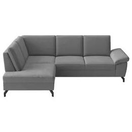 Sit & More Ecksofa SIT & MORE "Chelsea L-Form, B: 264 cm, mit Armteil-& Sitztiefenverstellung", grau (anthrazit), B:249cm H:89cm T:190cm, 100% Polyester, Sofas, Ecksofa, optional Schlaffunktion und Bettkasten