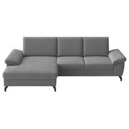 Sit & More Ecksofa SIT & MORE "Chelsea L-Form, B: 264 cm, mit Armteil-& Sitztiefenverstellung", grau (anthrazit), B:264cm H:89cm T:174cm, 100% Polyester, Sofas, Ecksofa, optional Schlaffunktion und Bettkasten