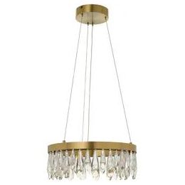 LUMICOUTURE LED Pendelleuchte "Celestia", messingfarben geb&uuml;rstet, 1, &Oslash; 40cm, 1 Stk., Leuchten, H. 150 cm, 2700 K, K9-Kristalle, dimmbar, LED Pendelleuchte