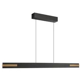 LUMICOUTURE LED Pendelleuchte "Streamline", schwarz, holz, 1, 1 Stk., Leuchten, 130 x 2 x 150 cm, 3700 lm 2700 K, Aluminium/Holz, schwarz braun, LED Pendelleuchte