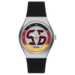 Quarzuhr Fossil "Archival Big Tic", schwarz, silberfarben, Armbanduhren, Herren, Quarzuhr, Armbanduhr, Herrenuhr, Silikonarmband, analog, digital
