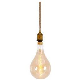 N&auml;ve N&Auml;VE Pendelleuchte "Ontario", schwarz (messingfarben, schwarz), 1, &Oslash; 20cm, 1 Stk., Leuchten, Pendelleuchte>>Ontario<<,dimmbar,LED 1xE27/5W,Seil:Jute,schwarz/natur, Pendelleuchte