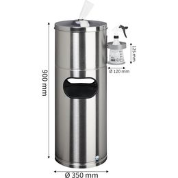 Var Reinigungsstation, mit Papierspender und Flaschenhalter, Edelstahl