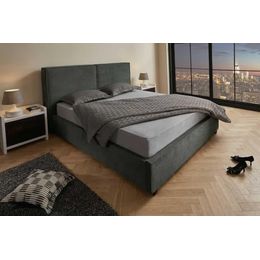 Riess Ambiente Komfortables Boxbett ROCCO 180x200cm dunkelgrau Cord mit Stauraum und Lattenrost Riess-Ambiente Modern Skandinavisch