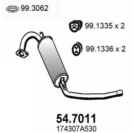 Asso Endschalld&auml;mpfer 547011 f&uuml;r TOYOTA