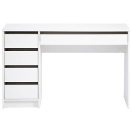 Mid.you Schreibtisch, Wei&szlig;, Holzwerkstoff, 5 Schublade(n) Schubladen, rechteckig, 120x76x55 cm, Arbeitszimmer, Schreibtische, B&uuml;rotische