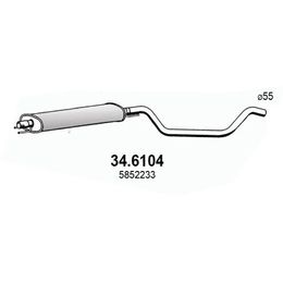 Asso Mittelschalld&auml;mpfer 346104 f&uuml;r Vaughall Opel