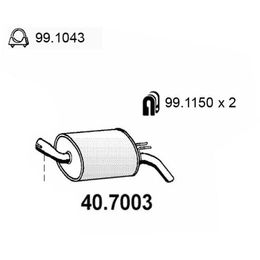 Asso Endschalld&auml;mpfer 407003 f&uuml;r RENAULT