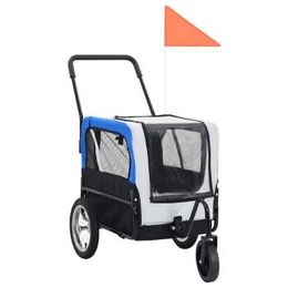 vidaXL 2-in-1 Fahrradanh&auml;nger und Buggy f&uuml;r Hunde grau