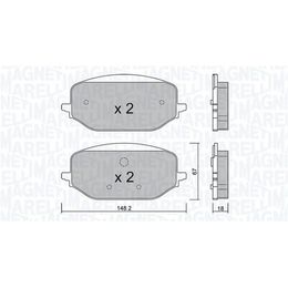 MAGNETI MARELLI Bremsbelagsatz, Scheibenbremse 363916061339 f&uuml;r DS Peugeot