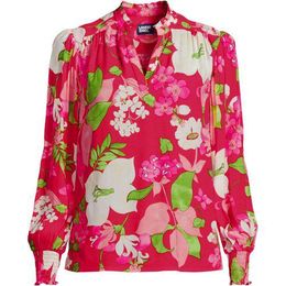 LANDS' END Bluse mit Tunika-Ausschnitt, Damen,  Pink, Viskose, by Lands' End