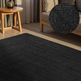 Teppich Hanse Home "Juteteppich Teppich Juno", schwarz, B:160cm H:9mm L:230cm, Jute, Teppiche, Teppich, Jute, Shape, Handgemacht, Wohnzimmerteppich, Naturteppich, Wohnzimmer