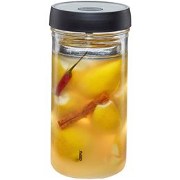Fermentationsglas Gefu "NATIVO", transparent, H:23,5cm &Oslash;:12cm, Borosilikatglas, Glas, Kunststoff, Silikon, Lebensmittelaufbewahrungsbeh&auml;lter, Innovatives Ferment Vent System f&uuml;r optimalen G&auml;rprozess.