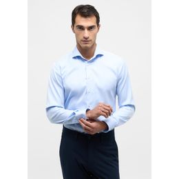 Langarmhemd Eterna "SLIM FIT", Herren, Gr. 45, Normalgr&ouml;&szlig;en, blau (hellblau), Twill, 100% Baumwolle, schmal, Manschette, Hemden, NON IRON (b&uuml;gelfrei)