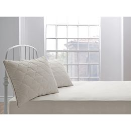 Naturhaarkissen Yatas Bedding "Superwashed Wolle, Kopfkissen 40x80, 80x80 cm", beige, B:40cm L:80cm, Bezug: 100% Baumwolle. F&uuml;llung: 100% Wolle, Kopfkissen, allergiker geeignet (Hausstauballergiker)