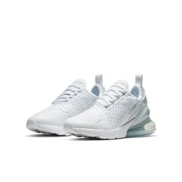 Sneaker Nike Sportswear "AIR MAX 270 (GS)", M&auml;dchen, Gr. 35,5, wei&szlig;, wei&szlig;, metallic silber, Synthetik, Textil, Schuhe Sneaker, auf den Spuren des Air Max 180 und Air Max 93,Kinder & Jugendliche