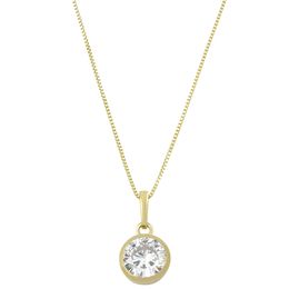 Kette mit Anh&auml;nger Amor "2014374", gold (gelbgoldfarben, wei&szlig;), Halsketten, Damen, Gelbgold 375, L: 45, Made in Germany - mit Zirkonia (synth.)