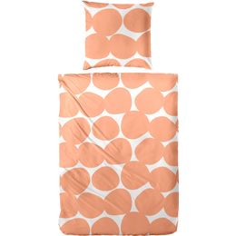 Wendebettw&auml;sche Primera "Perkal Bettw&auml;sche", orange, punkt, B/L: 200cm x 135cm, 1 Stk., 1 Stk., Perkal, B/L: 80cm x 80cm, 2, Perkal, Obermaterial: 100% Baumwolle, Bettw&auml;sche, Wendebettw&auml;sche, glatte Oberfl&auml;che, perfekt f&uuml;r erholsame N&auml;chte, atmungsaktiv