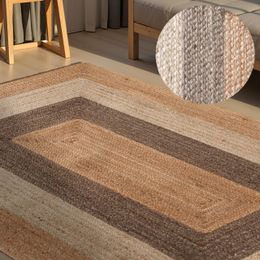 Teppich Hanse Home "Juno Fusion Juteteppich", braun (natur gold multifarben), B:200cm H:9mm L:300cm, Oberfl&auml;che: 100% Jute. R&uuml;ckseite: 100% Jute, Teppiche, Teppich, Jute, Shape, Handgemacht, Wohnzimmerteppich, Naturteppich, Wohnzimmer