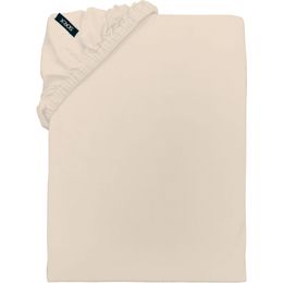 Spannbettlaken SOCCX "SOCCX", beige, L:200cm, Baumwoll-Jersey, Obermaterial: 100% Baumwolle, Bettlaken, Spannbettlaken, gewebtes Label
