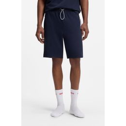 Shorts HUGO UNDERWEAR "NAUTIX SHORTS", Herren, Gr. L (52), N-Gr, navy 410, Jersey, Obermaterial: 95% Baumwolle, 5% Elasthan, unifarben mit Farbeinsatz, kurz, Hosen Shorts, aus Stretch-Baumwolle, Logo-Tape