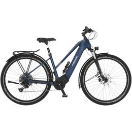 FISCHER BIKE E-Bike FISCHER FAHRRAD "VIATOR 8.0i Damen" Gr. 45, blau (sattblau, schwarz), Elektrofahrr&auml;der, 45cm, 28 Zoll (71,12cm), Pedelec, Elektrofahrrad f&uuml;r Damen u. Herren