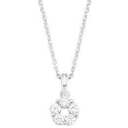 Kette mit Anh&auml;nger Amor "Bl&uuml;te", bunt (silberfarben, wei&szlig;), Halsketten, Damen, Silber 925 (Sterlingsilber), L: 42, mit Zirkonia (synth.)