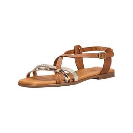 Riemchensandale OH MY SANDALS "Oh My Sandals Sandalen Leder", Damen, Gr. 39, braun, Leder, Schuhe Riemchensandale